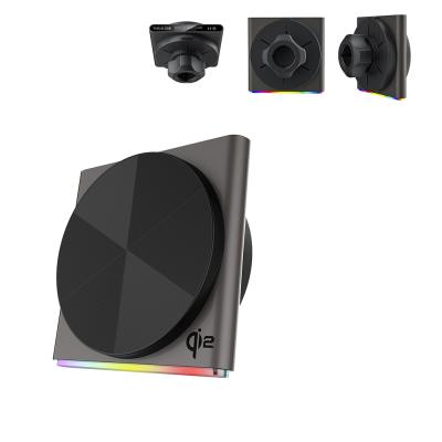 China 360-Degree Rotation Magsafe Car Mount Ultra-Thin Design Metal Material 9-Color RGB Light Effect Fast Charging for sale