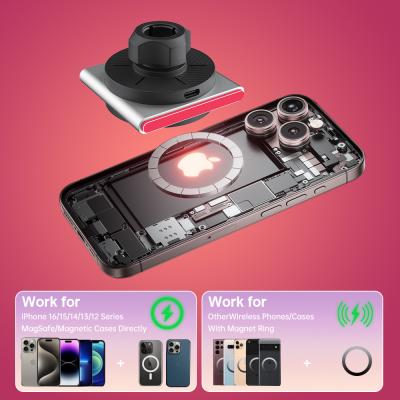 China High-End Metal Magnetic Car Mount 9-Color RGB Light Effect Ultra-Thin Design One-Hand Operation Fast Charging for sale