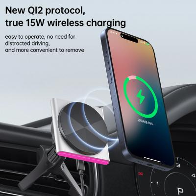 China High-End Metal Magnetic Car Mount 9-Color RGB Light Effect Ultra-Thin Design One-Hand Operation Fast Charging for sale
