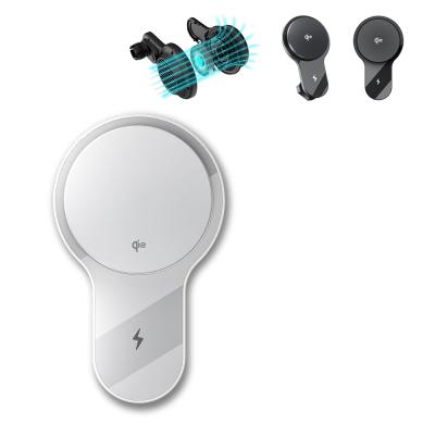 China Strong Magnetic Stability Ultra-Thin Fan Cooling Fast Charging Car Phone Holder For Automotive With Original Air Duct Design for sale