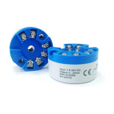 China Universal Input Industrial 2 Wire Temperature Transmitter Head Mounted 4 To 20mA for sale