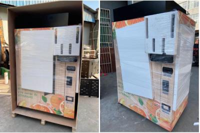 China Medium Size Fruit Juice Vending Machine 250W Indoor Without Canopy Te koop