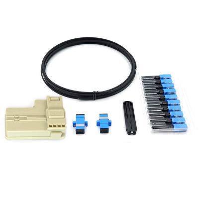 China Fiber Optic SC Connector Quick Assembly Set with 5 meters Outdoor Drop Cable Kit for sale