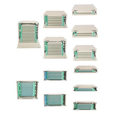 China ODF FC SC LC ST Connector 19-inch Rack Mount Fiber Optic Distribution Frame Unit Sliding Cassette 1U 2U 3U for sale