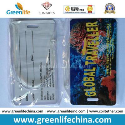 China Custom Imprinted Membership PVC Luggage Hang Tag W/Loop for sale