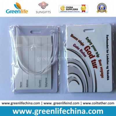 China White Color Custom Logo Printed PVC Travel Tag&Clear Loop for sale