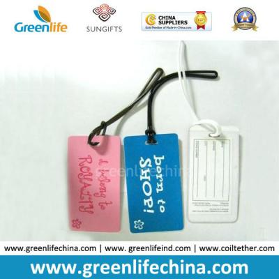 China Different Color Printed Good Quality Rectangle Shape PVC Luggage Tag for sale