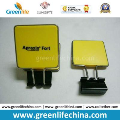 China Yellow Plastic Handle 25mm Black Binder Clip as Promotional Gift for sale