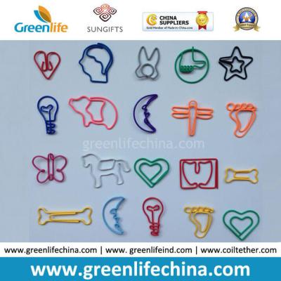 China Custom Colored Fasionable Office Different Shapes Metal Paper Clips for sale