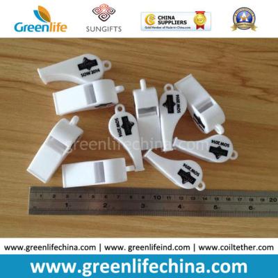 China Standard Plastic Whistle Durable Quality White Color W/Logo Printing for sale