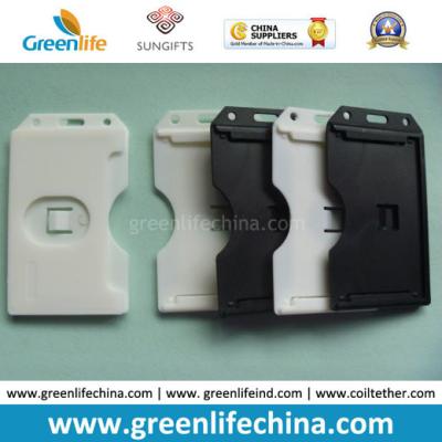 China Black/White Rigid Hard Plastic Card Holder Good Lanyard Partner for sale