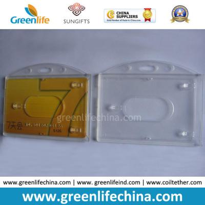 China ID/Credit/Bank Card Holder Clear Rigid Plastic Badge Pocket for sale