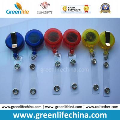 China Hot Sale Cheap Translucent Lanyard Badge Reel W/Plastic Strap for sale