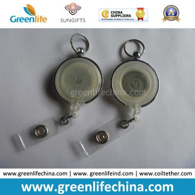 China Silver Frame Round Unprinted Badge Reel W/Small Ring for Holding for sale