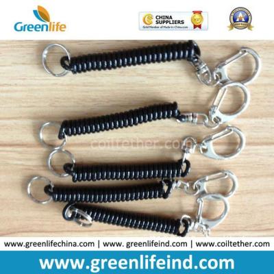China Plastic Solid Black Short Key Safe Holder Coiled Rope for sale