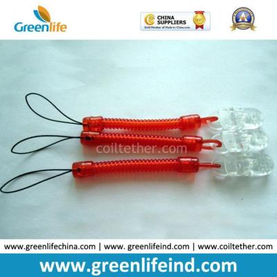 China Plastic Safe Retractable Short Red Phone Strap W/Alligator Clip for sale