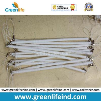 China Solid White Promotional mobile Phone Anti-Lost Coiled Lanyard Leash for sale
