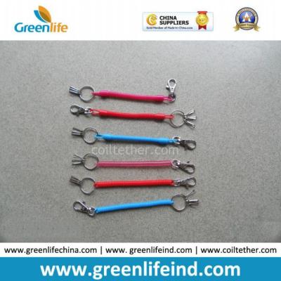 China Beatuiful Colors Retractable Spiral Key Coil Chain Avoid Losting for sale