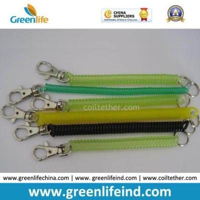 China Spiraling Coil Key Chains W/Plastic Snap Clip Hook for sale