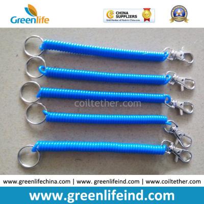 China Standard Expandable Spring Clip Coil Key Holder W/Hook&Split Ring for sale