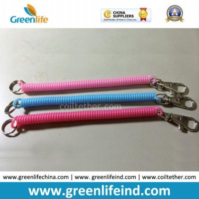 China Solid Pink Blue Red Spiral Coil Key Holder W/Snap Clip for sale