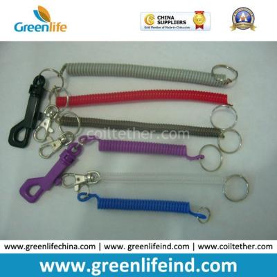 China Plastic or Metal Key Chain Coil Hot Swivel Spring Strap Tether for sale