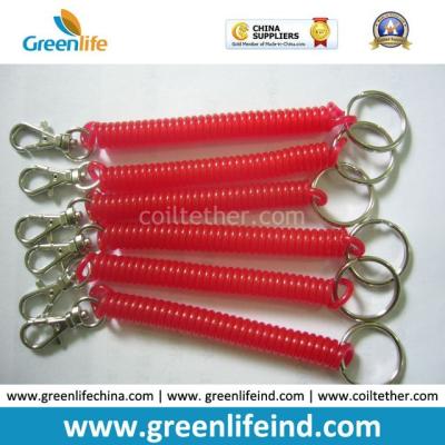 China China Wholesale Standard Red Short spiral Coil Keychain Coil Lanyard for sale