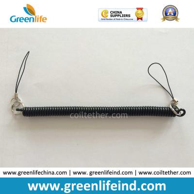 China Spiral Clip Pen Coils W/Phone Short Strap on Each Ends Black Color 10mm Width for sale
