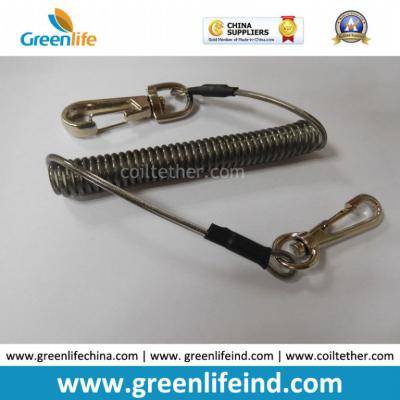 China Hot Sale Transparent Black PU Covered Steel Coiled Lanyard Rope for sale