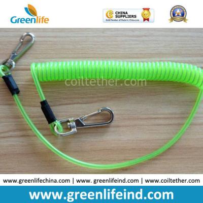 China Light Green Plastic Personal Heavy Wire Coil W/Snap Hook for sale
