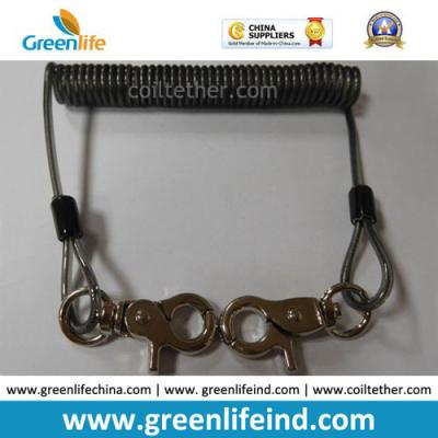 China Anti-Drop Heavy Duty Steel Spring Coil Lanyard for sale