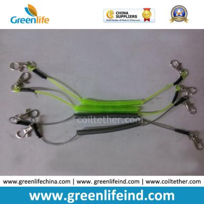 China Slim Wire Rope Plastic Flexible Coil Lanyard Cable Fasteners for sale