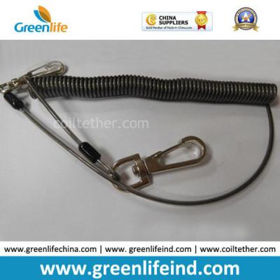 China Top Quality Safety Lanyard Holder Black Spiral Coil Leash Rope for sale