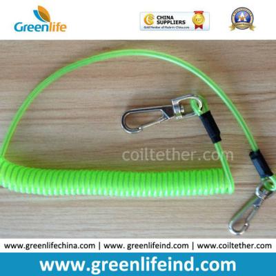 China Quick Release Elastic Tape Lanyard W/Clips in Transparent Green for sale
