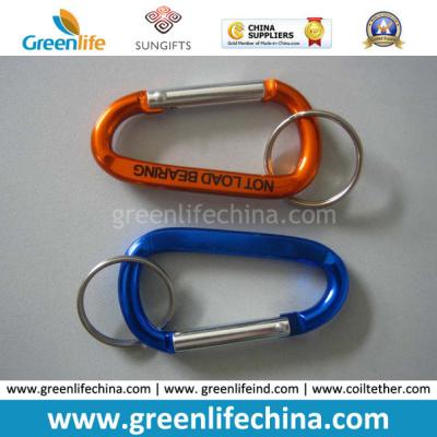 China Wholesale cheap custom aluminum carabiner for promotion w/custom laser logo&key ring for sale