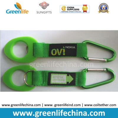 China Outdoor sports using water bottle popular carabiner hook with rubber loop buckle holders for sale