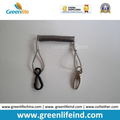 China Smart Wire Coiled Tool Lanyard 40mm Unstretched Length w/Plastic/Metal Hook According to Custom Request for sale
