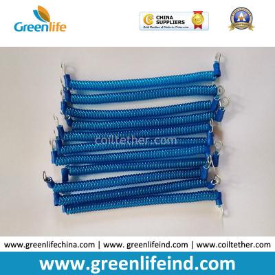 China High Quality Transparent Blue TPU Coated Stainless Steel Wire Core and T1mm Eyelets Testing Machine Tool Bungees for sale