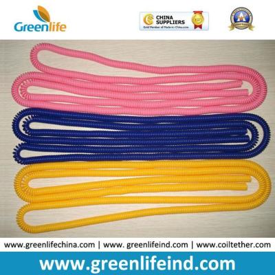 China Stretchable Long Expanding Coil Spiral Cords Pink/Blue/Yellow Colors for sale