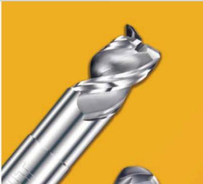 China High Hardness Square End Mills 3 Flute Aluminum Long Shank For Metalworking Operations for sale