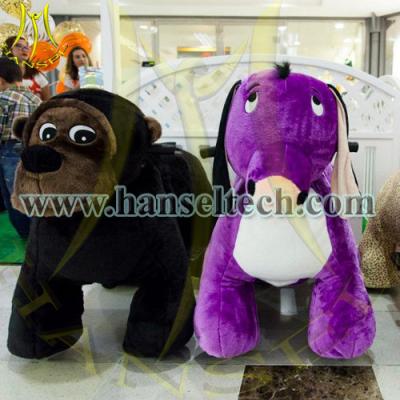 中国 Hansel 電池モールのプラシ天動物のための硬貨によって作動させる動物犬の乗車は乗ります 販売のため