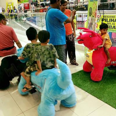 中国 Hansel coin op game kids amusemement park plush electric coin operated dragon ride 販売のため
