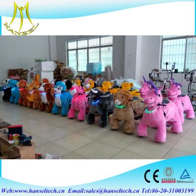 中国 Hansel battery coin operated machine business children's ride game center amusement moving bull riding toys for kids 販売のため