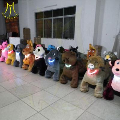 中国 Hansel plush toy on animaks rides for sales electric riding animals playground equipment rocking mechanical animals 販売のため