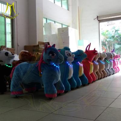中国 Hansel coin operated kids ride machine theme park rides for sale hansel tech ride on animal unicorn rideable toys 販売のため