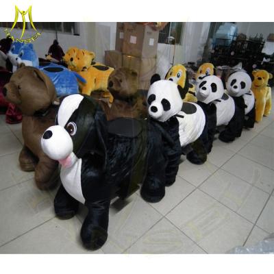 中国 Hansel unicorn motorized plush animal walking robot ride amusement ride for kids coin operated animal plush ride 販売のため