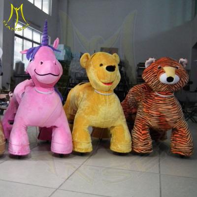 中国 Hansel  stuffed animal unicorn on wheels coin operate game machinefalgas kiddy ride kids amusement rides 販売のため