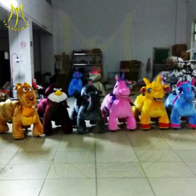 China Hansel stuffed animal unicorn on wheels coin operate game machine animal electric montable animales montables for sale