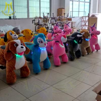 中国 Hansel electric rideable animal coin electric swings kiddie rides car soft animal scooter rides cars motorized plush 販売のため