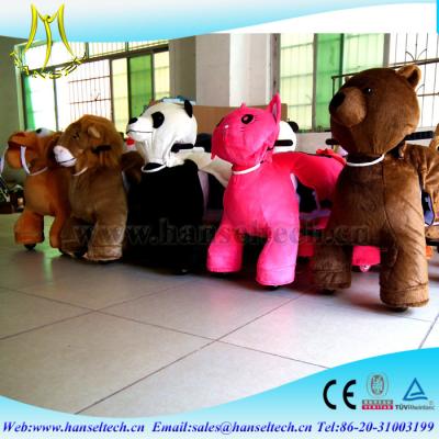 中国 Hansel playground equipment rocking commercial kids rides coin operated dragon ride walking stuffed animal scooter ride 販売のため
